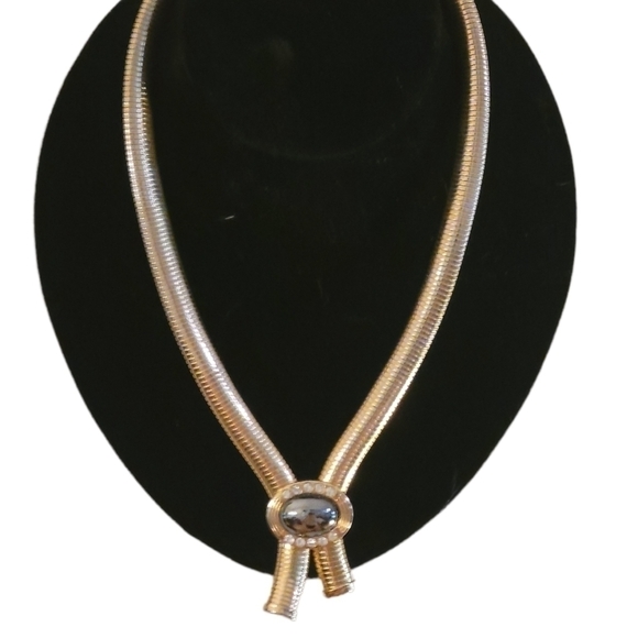Jewelry | Copy Chunky Gold Tone Chain Necklace With Gray Stone | Poshmark